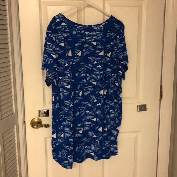 LuLaRoe | Tops | Lularoe Royal Blue Geometric Pattern Top | Poshmark